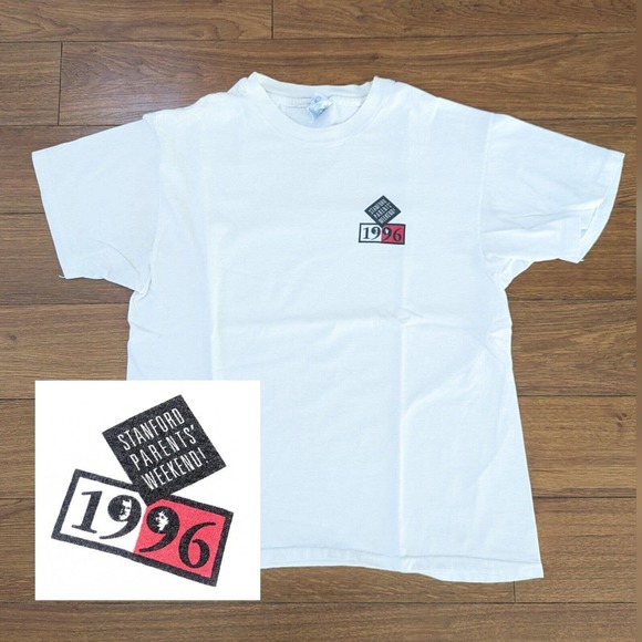Gildan | Shirts | Vintage T Shirt Mens Large White Stanford Parents ...